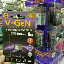 Jual MICROSD VGEN 8 GB TURBO CLASS 10 ORIGINAL GARANSI RESMI VGEN ...