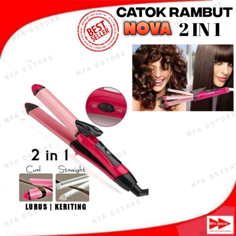 Jual Catok Rambut NOVA 2 In 1 Lurus Keriting | Shopee Indonesia
