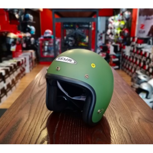 Jual Helm Zeus Retro 385 Matt Green Army | Shopee Indonesia