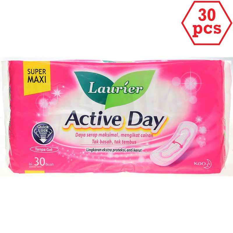 Jual LAURIER ACTIVE DAY SUPER MAXI NON WING ISI 30 PCS | Shopee Indonesia