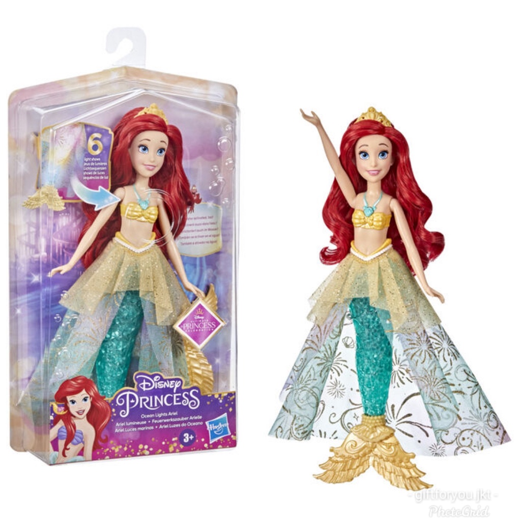 Jual Disney Princess Ocean Lights Ariel Little Mermaid Doll Boneka Anak ...