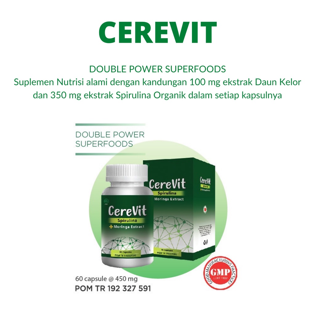 Jual CEREVIT SPIRULINA SUPERFOOD NUTRISI OTAK DAN TUBUH | Shopee Indonesia