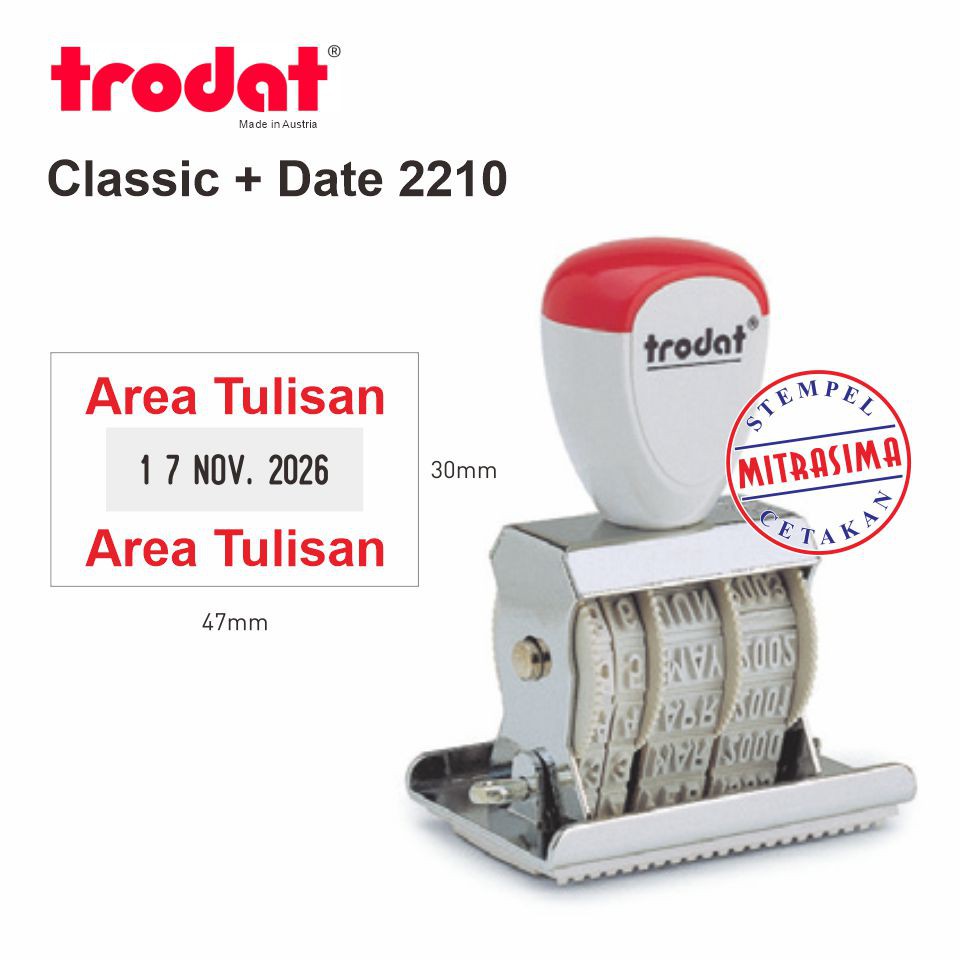 Jual Stempel Trodat 2210 ( Tulisan + tanggal model klasik konvensional ) | Shopee Indonesia