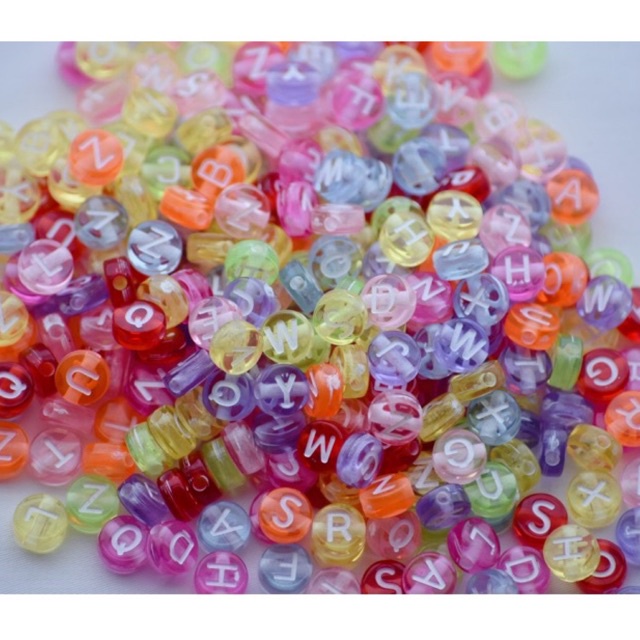 Jual (MIN BELI 10pcs) 1pc Manik Huruf Alfabet Bisa Pilih Huruf DIY ...