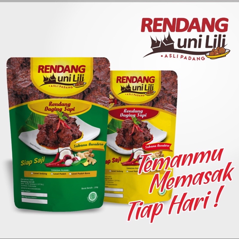 Jual RENDANG DAGING 250 gr ASLI PADANG RENDANG UNI LILI MD BPOM HALAL MUI SNI | Shopee Indonesia