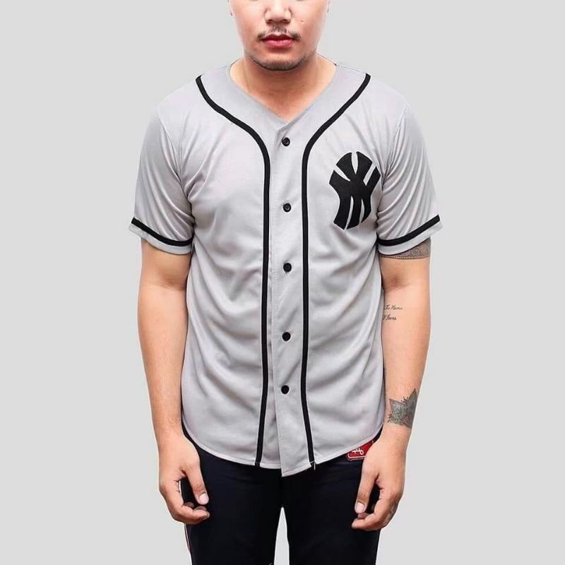 Jual kaos jersey baseball putih premium/baju baseball/kaos basball ...