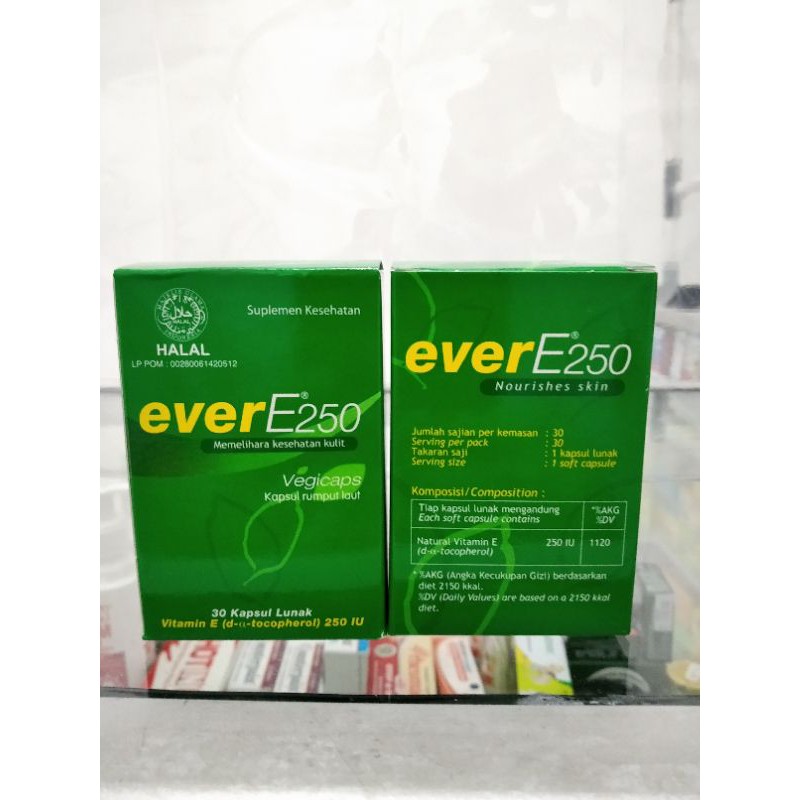 Jual EVER E 250IU BOTOL Isi 30 kapsul - Vitamin kulit dan daya tahan ...