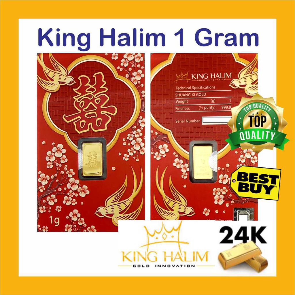 Jual LM Emas Logam Mulia King Halim 1 gram Certieye edisi SHUANG XI ...