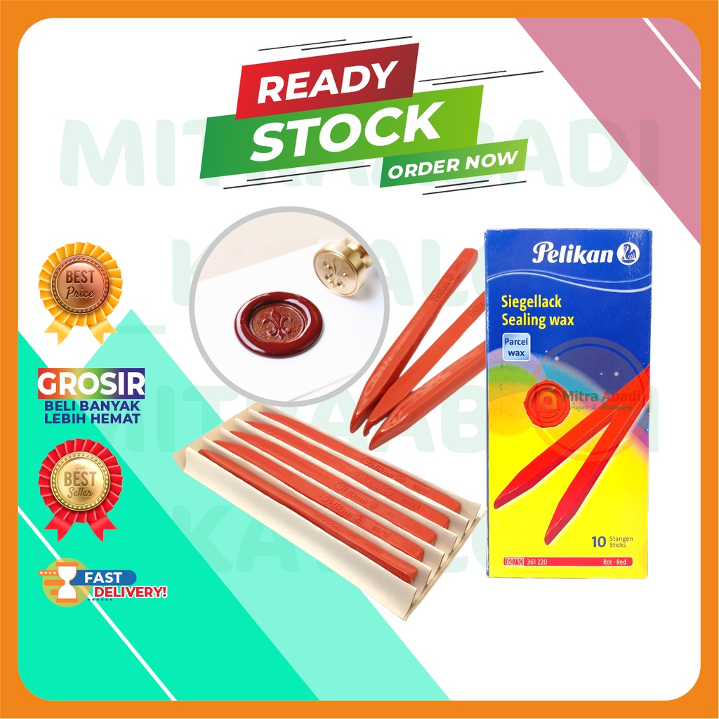 Jual (10 PCS) PELIKAN SEALING WAX LILIN SEGEL SEGEL DOKUMEN PENTING ...
