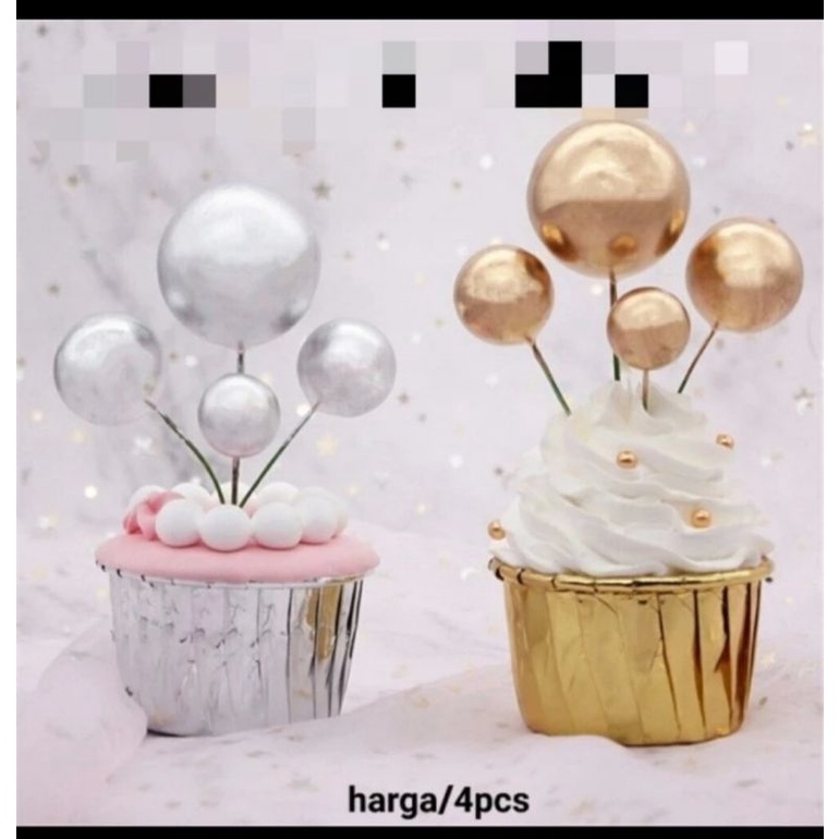 Jual Topper Bola Emas, Gold Ball, Hiasan Kue Bola Emas (mix size) | Shopee Indonesia