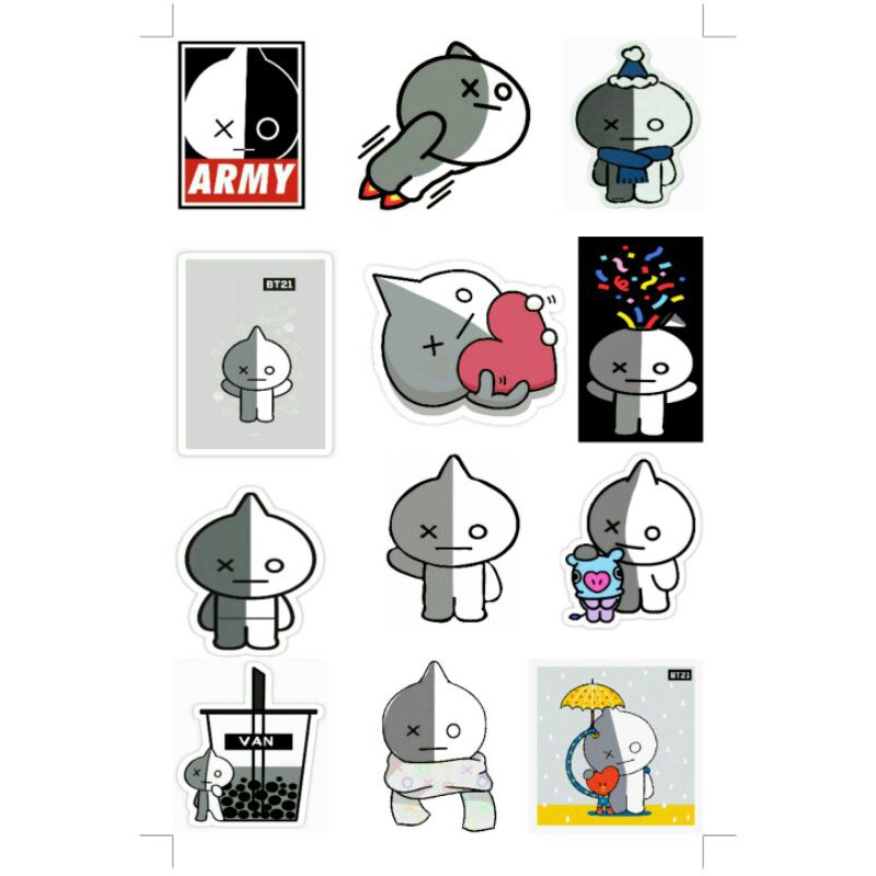 Jual STICKER PACK BT21 VAN KPOP BTS BANG TAN BOYS STICKER AESTHETIC ...