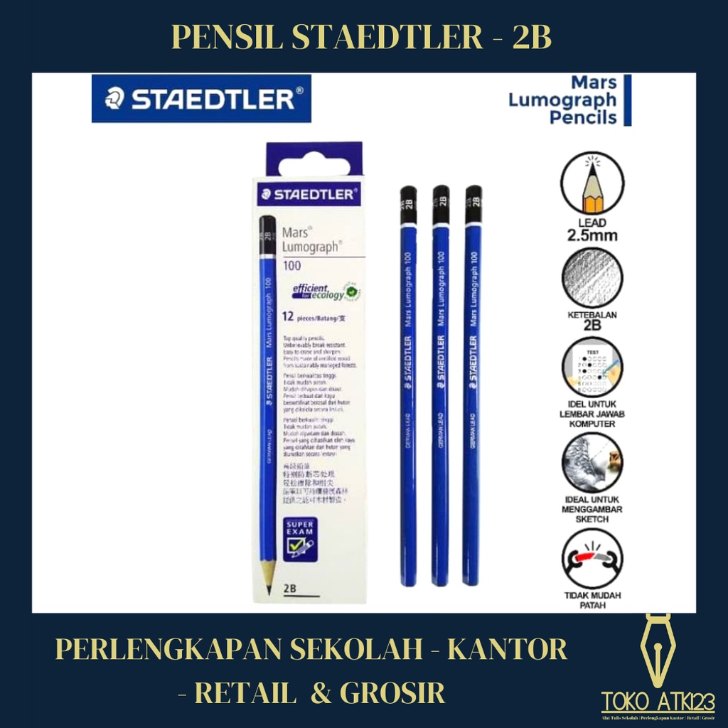 Jual Pensil Staedler Original H 2H HB 2B 3B 4B 5B 6B 7B 8B | Shopee ...