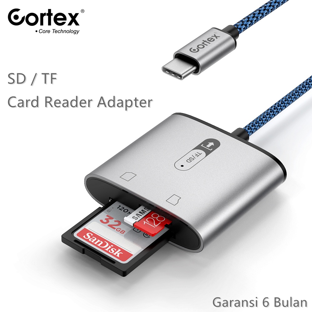 Jual Cortex Power - MH367 USB C / Type-C To SD/TF Card 2in1 Card Reader ...