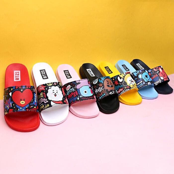 Jual OFFICIAL BT21 CHARACTER SLIPPER PATTERN SENDAL KOREA BTS BABY ...