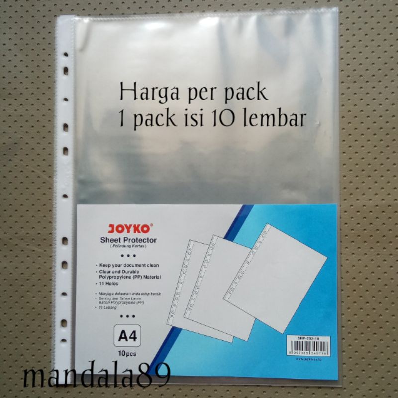 Jual PLASTIK PP POCKET A4 @10 lembar merk Joyko | Shopee Indonesia