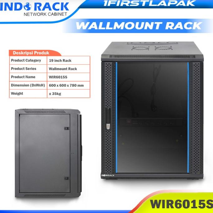 Jual Indorack Wallmount Rack Single Door 15U Wir6015S Depth 600Mm ...