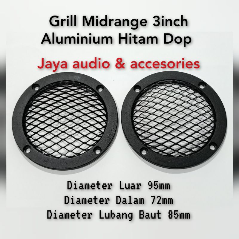 Jual Grill Tutup Speaker Midrange 3inch Aluminium Hitam Dop 95mm ...