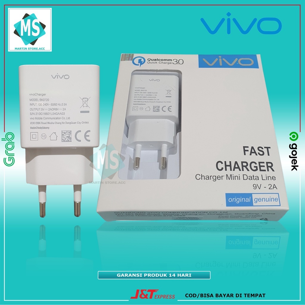 Jual Charger VIVO Original 100% Fast Charging 9V-2A / Charger Vivo V11 ...