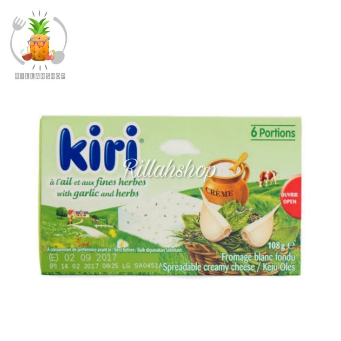 Jual Kiri Spreadable Creamy Cheese with Garlic and Herbs | Shopee Indonesia
