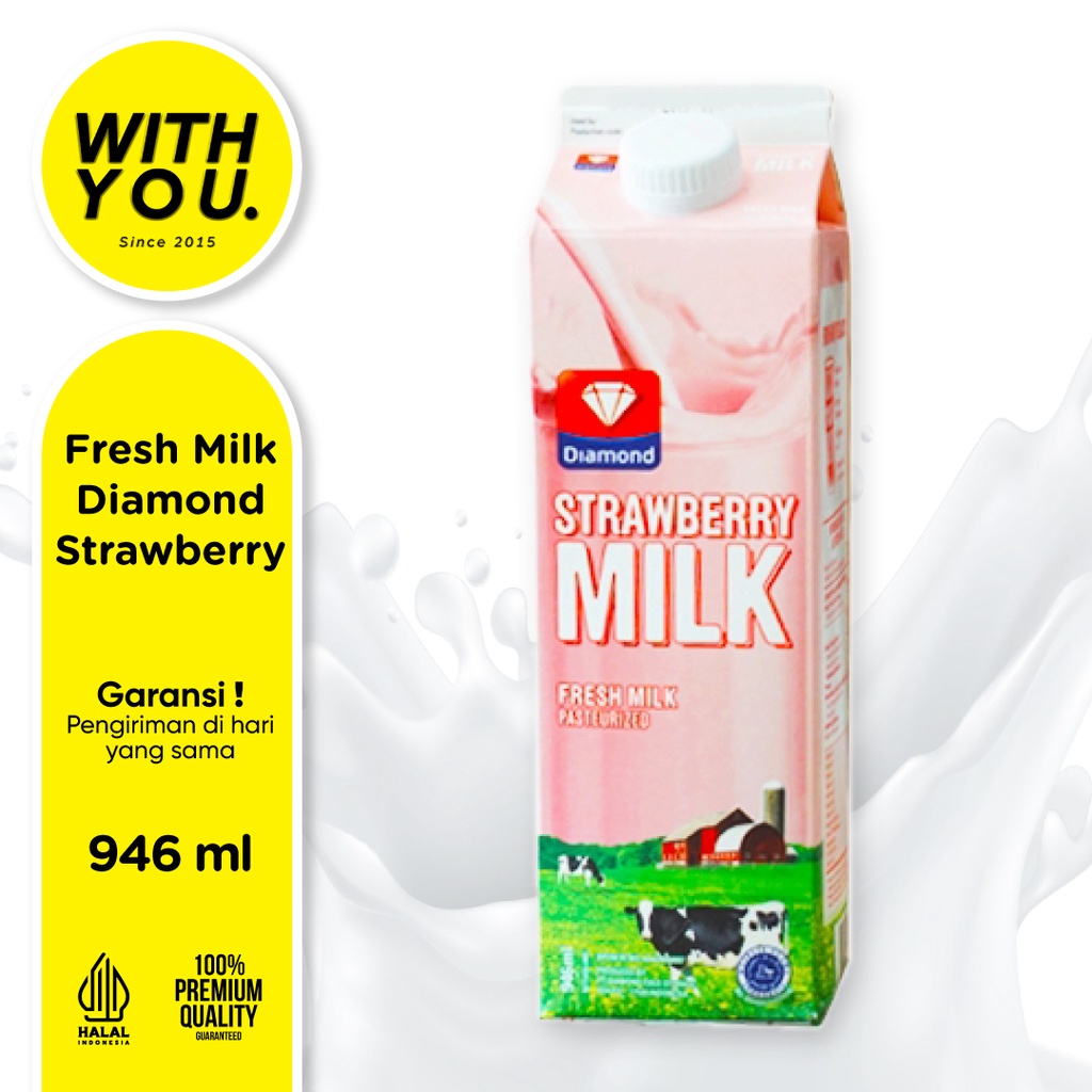 Jual Fresh Milk Diamond All Variant 946ml ( Plain Coklat, Strawberry ...