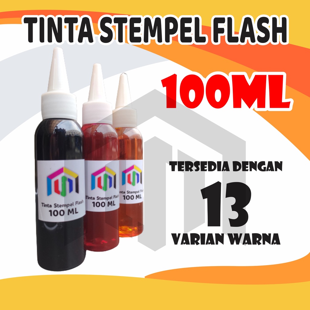 Jual TINTA STEMPEL FLASH 100 ML Botol Corong | Shopee Indonesia