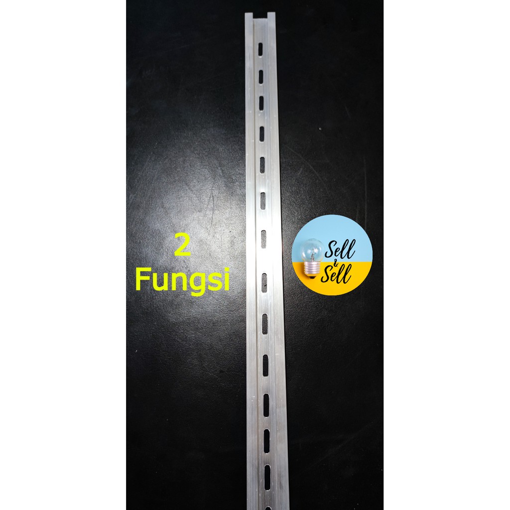 Jual Din Rail MCB 2 Fungsi TEBAL (1 meter) / Din Rell Omega Alumunium 1 ...