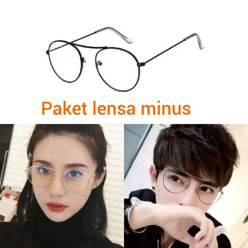 Jual kacamata minus wanita pria anti radiasi murah model aviator ...