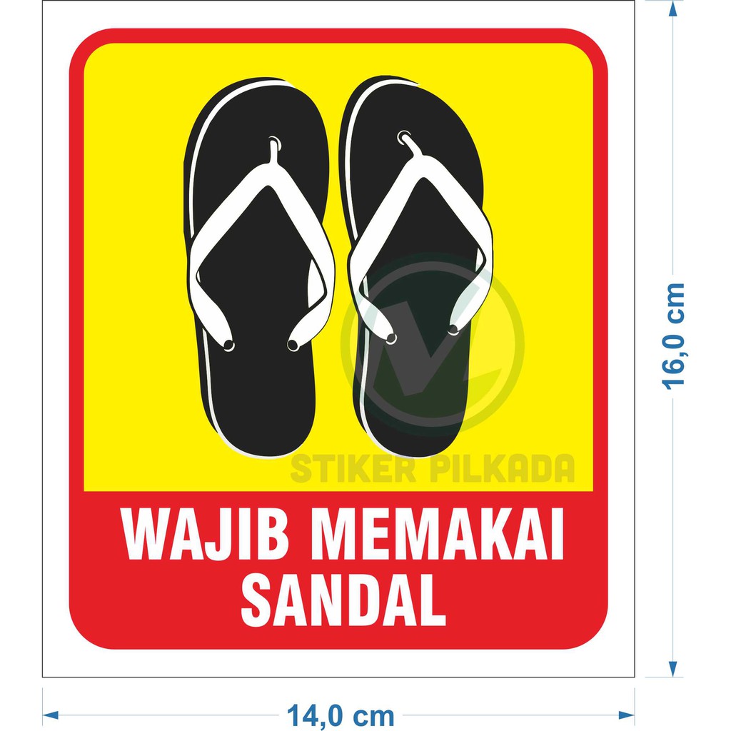 Jual STIKER VINYL WAJIB MEMAKAI SANDAL | Shopee Indonesia