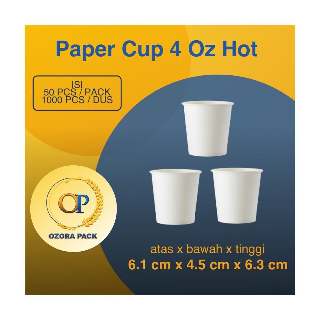 Jual Paper Cup 4 Oz Hot Polos / Gelas Kertas Minuman Panas 4 Oz | Shopee Indonesia
