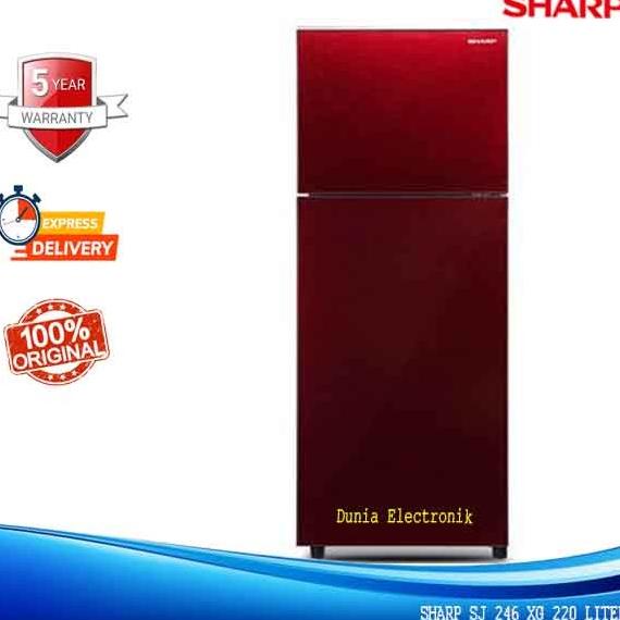 Jual SHARP Kulkas 2 Pintu 220 Liter SJ 246 XG Glass Door Shine No Frost | Shopee Indonesia