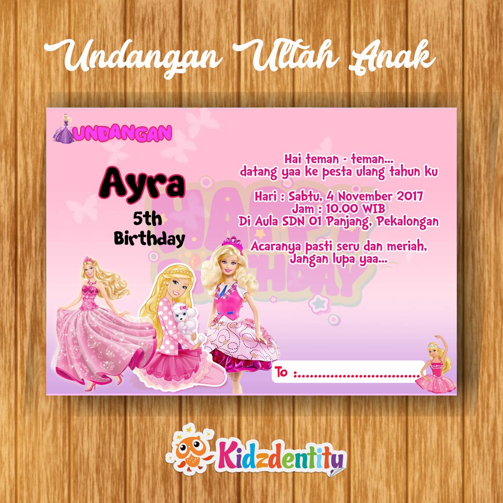 Jual UNDANGAN ULTAH ANAK "BARBIE" | Shopee Indonesia
