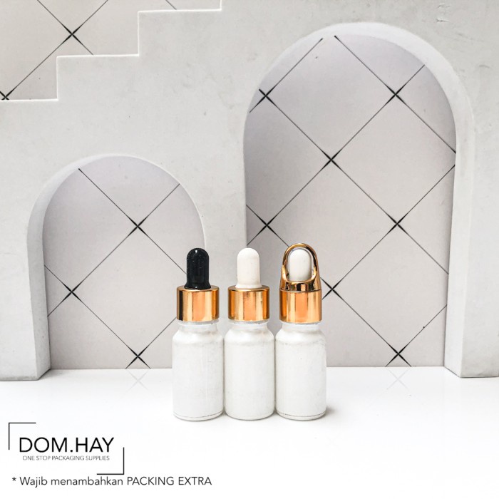 Jual Botol Pipet Kaca Putih Mutiara Tutup Gold Face Serum Dropper ...