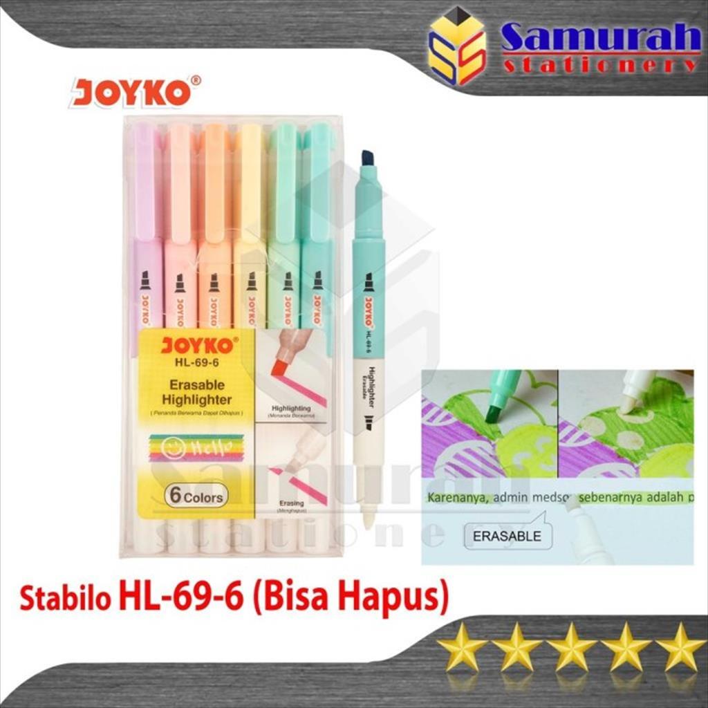 Jual Erasable Highlighter Joyko HL-69 - 6 Colours / Spidol Warna ...