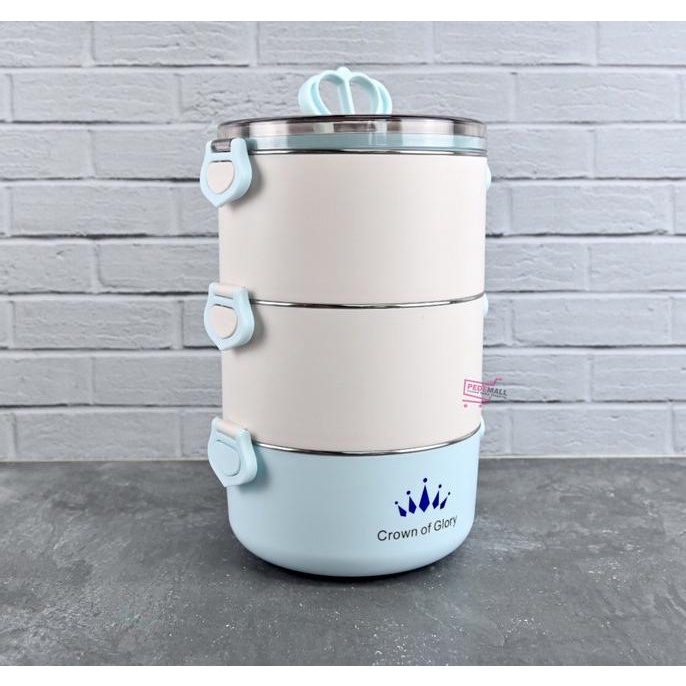 Jual Rantang makan susun 3 / rantang makan set / rantang sayur susun ...