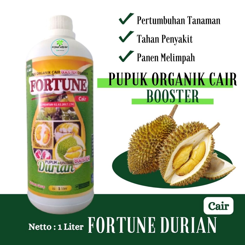 Jual Pupuk Pohon Durian, Booster FORTUNE Durian Cair 1 Liter, Pupuk Durian Musangking Anti ...