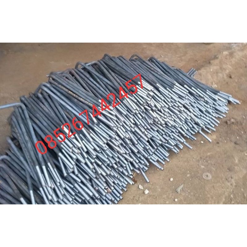 Jual angkur L m16 x 50cm x 10cm st37 hitam 2mur + 1ring plat | Shopee ...