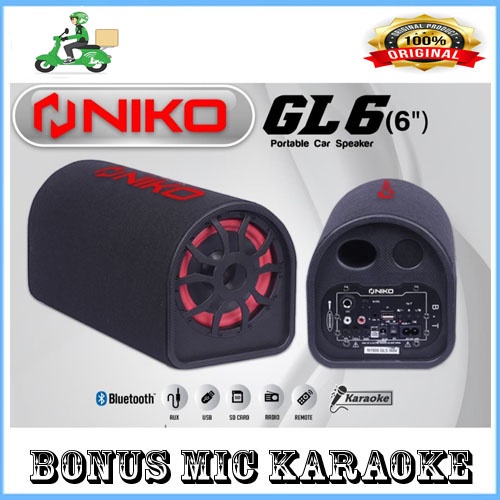 Jual PAKET NIKO GL6 - Speaker Tabung 6 inch - Subwoofer Car GL 6- Bluettooh,Radio,USB/TF,Karaoke ...