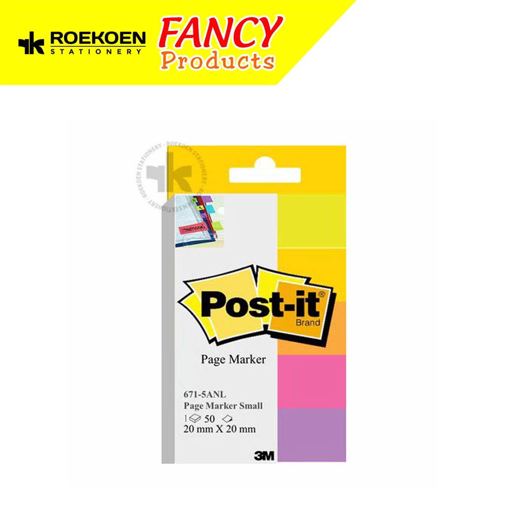 Jual 3M Post-it Sticky Note Kertas 20x20mm Pagemarker 671-5ANL | Shopee ...