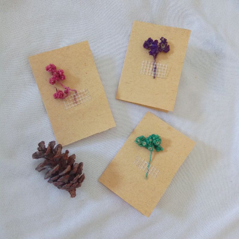 Jual Kartu ucapan bunga kering - Dried flower card - bunga kering ...