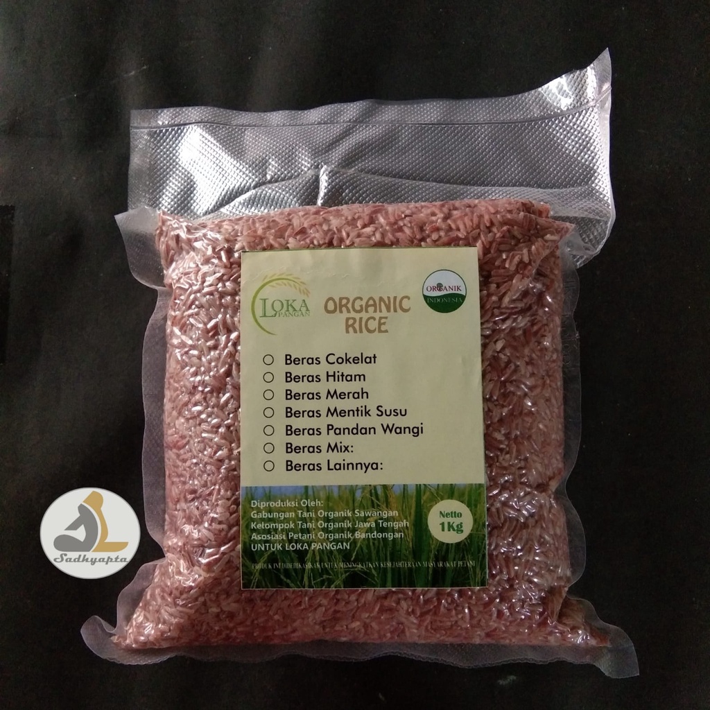 Jual BERAS MERAH ORGANIK KEMASAN 1KG | BERAS MERAH SOSOH ORGANIK ...