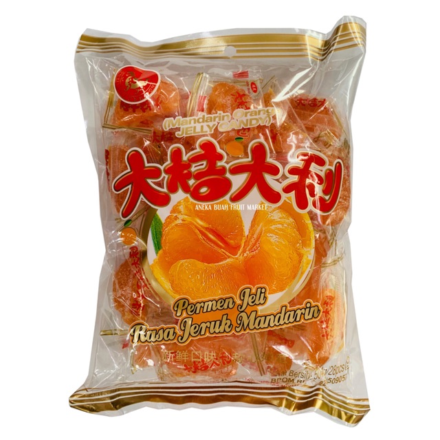 Jual Permen Jeli Rasa Jeruk Mandarin 500gr / Chen Liang Ji Mandarin ...
