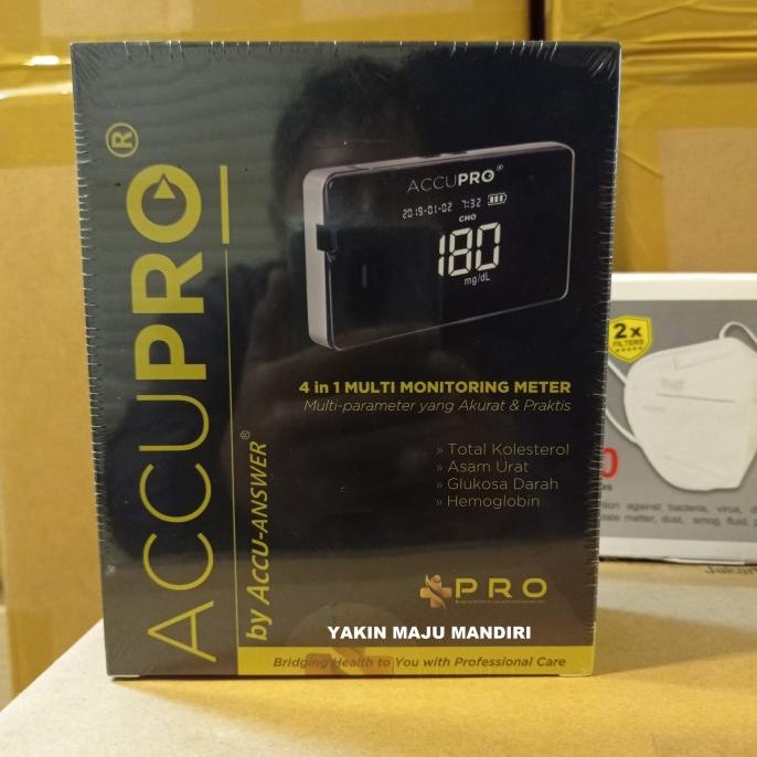 Jual Accupro 4 In 1 Alat Cek Gula Darah, Kolesterol, Asam Urat, Hb ...