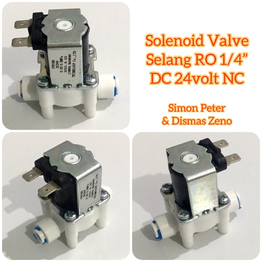 Jual Solenoid Selenoid Valve Selang RO 1/4” inch DC 24v 24 volt Kran ...