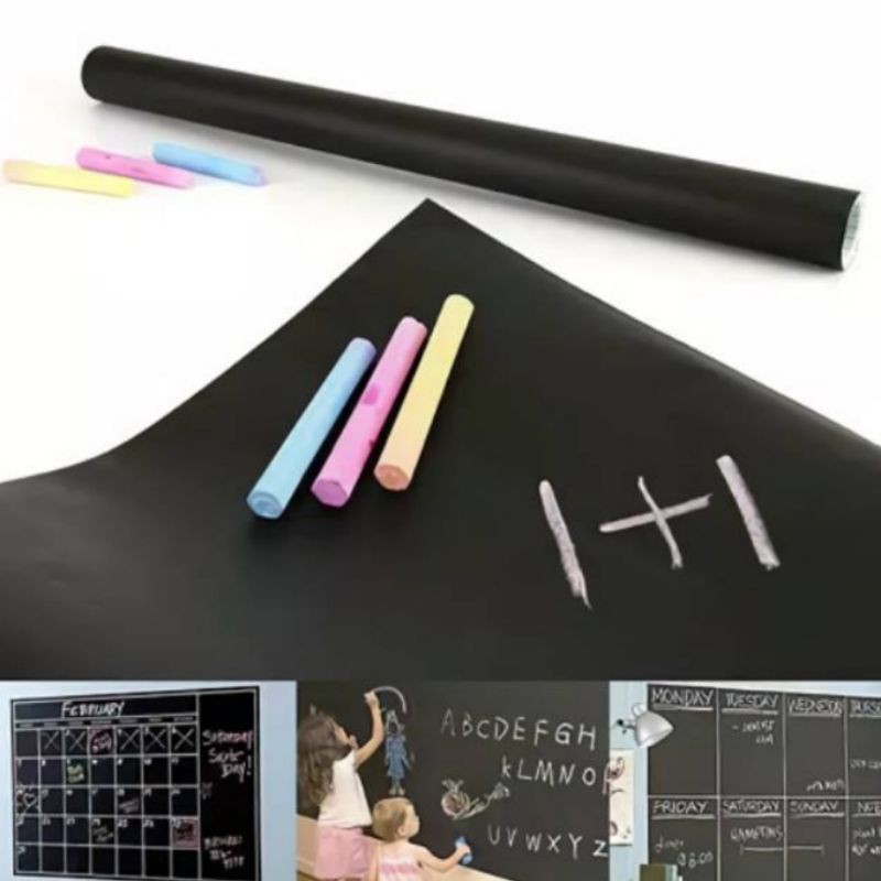Jual Stiker Papan Tulis DIY Blackboard Sticker//wallpaper kapur papan ...