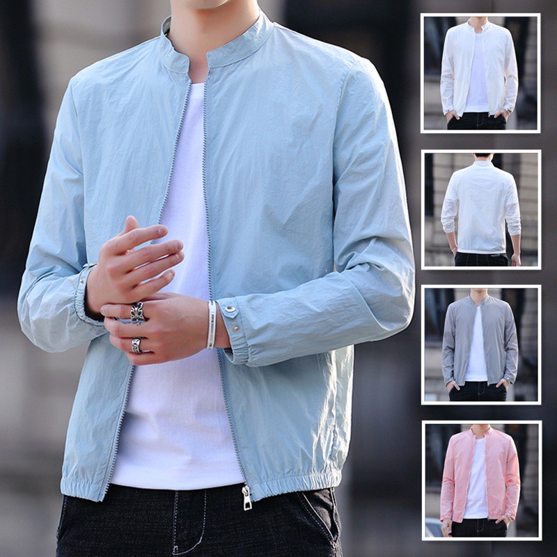 Jual Jaket Pria Keren Shopee Sunscreen laki-laki super tipis jaket es ...
