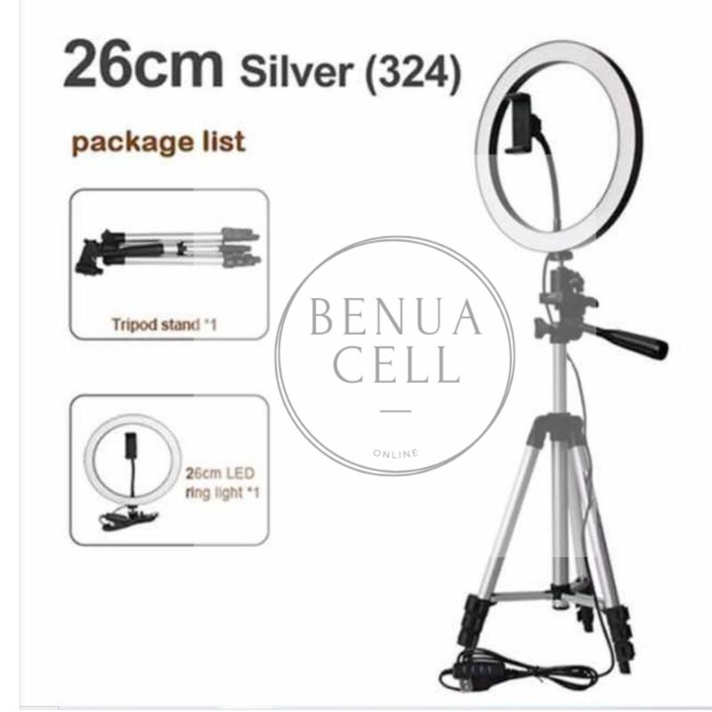 Jual TRIPOD 3110+RING LIGHT LED SELFIE MAKE UP LIVE TIKTOK 26 CM ...