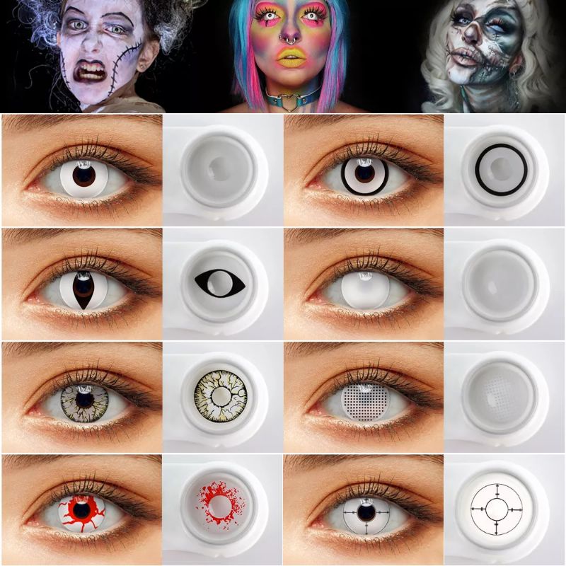Jual SOFTLENS COSPLAY HALLOWEEN SERI WHITE SOFTLENS FULL WHITE SOFTLENS ...