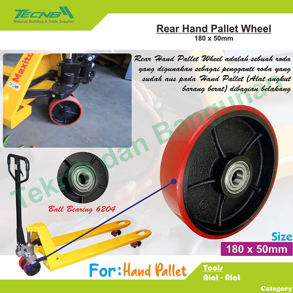 Jual Rear Hand Pallet Wheel / Roda Hand Pallet Belakang 180 x 50mm ...