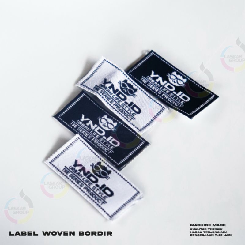 Jual label baju label woven bordir 1×4cm-1,5×6cm label kerah label cap label nama label merek ...