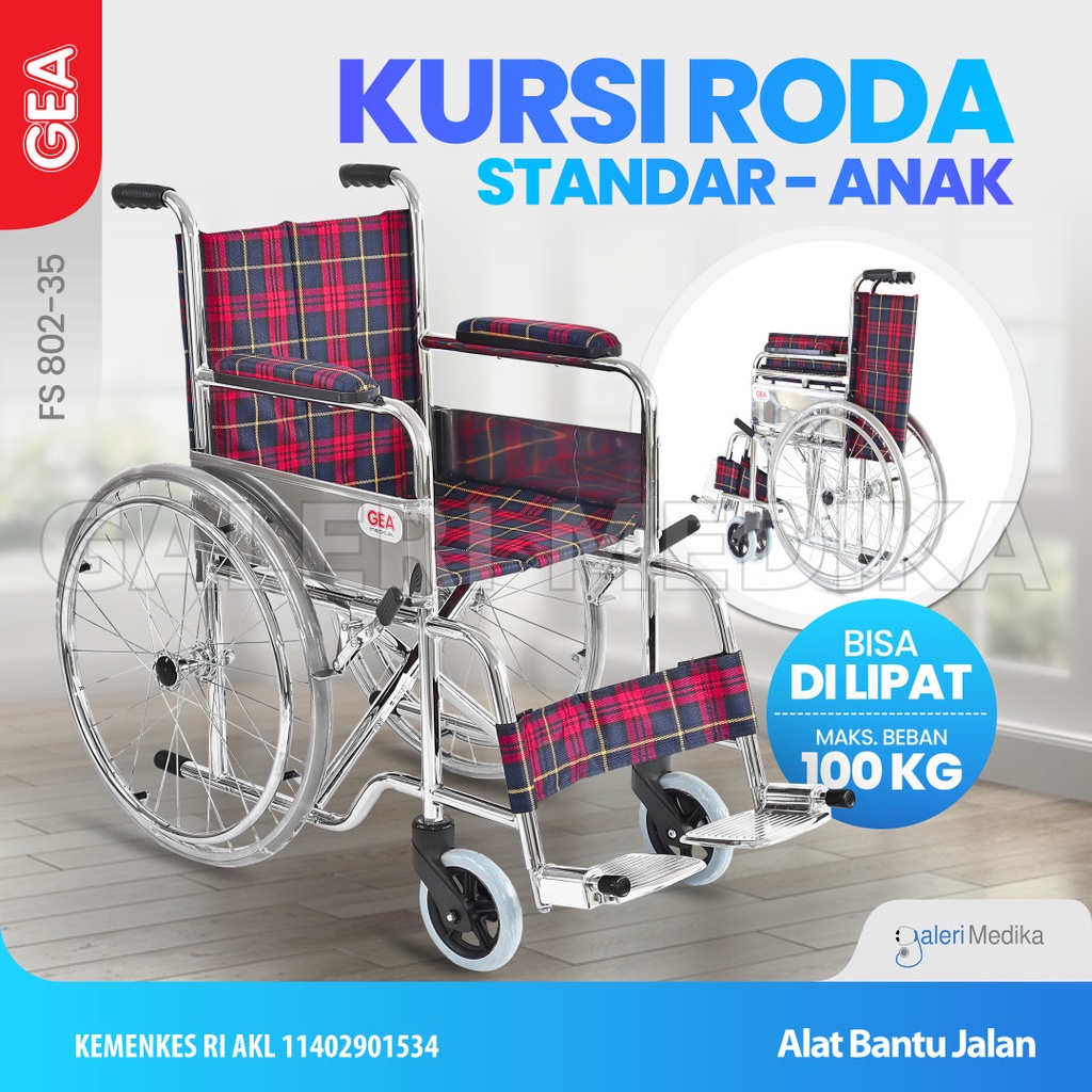 Jual Kursi Roda Anak / Children Wheelchair GEA FS802-35 / FS-802 35 ...